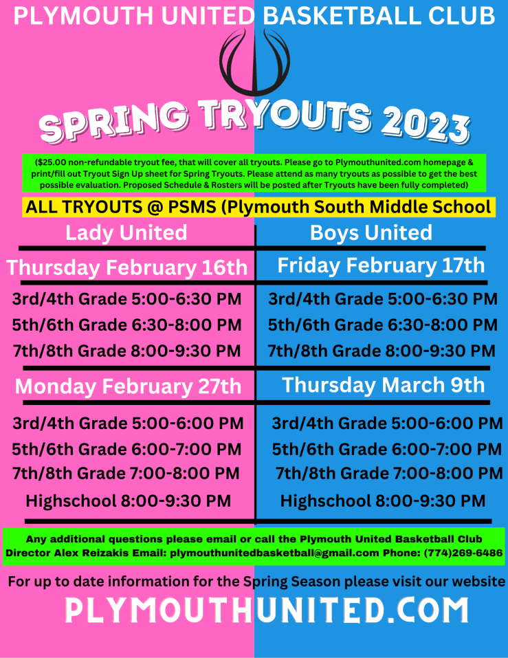 Tryouts – PLYMOUTH UNITED